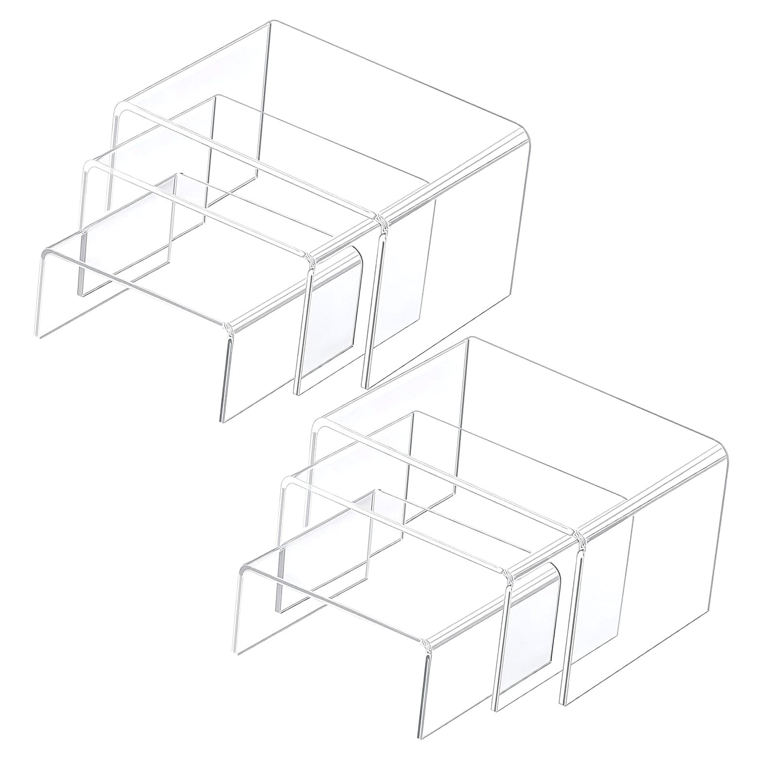 hgudesign 2 Sets Acrylic Display Risers, Product Stand, Jewelry Display ...