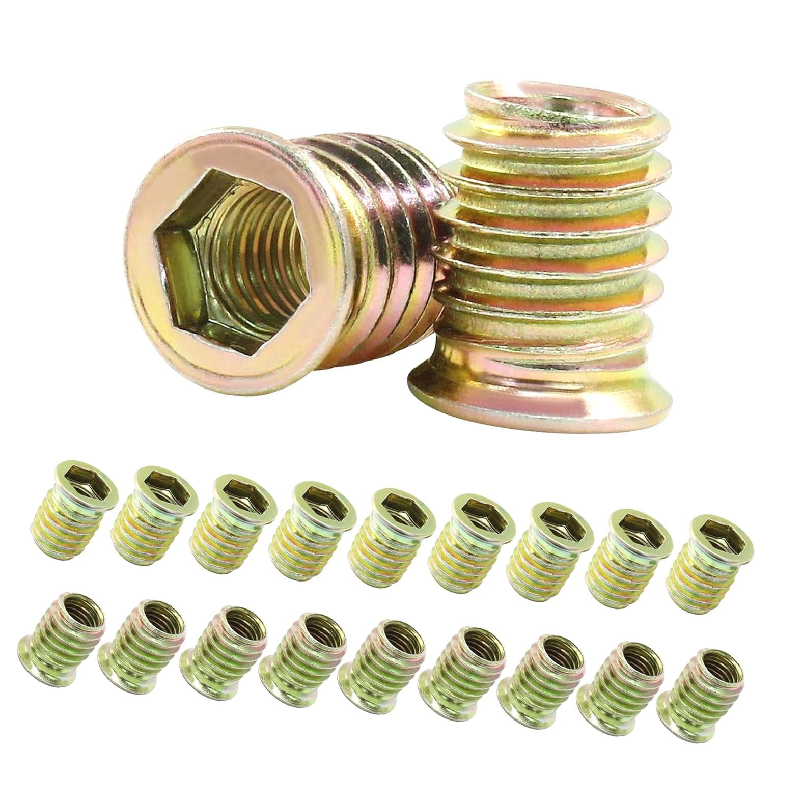 hgudesign 20 Pcs Threaded Insert, Wood Furniture Threaded Insert Nuts ...