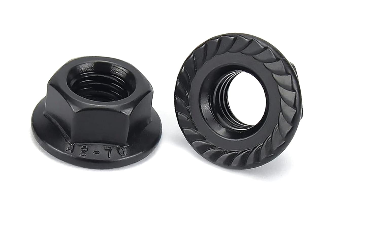 hgudesign 20 Pieces 304 Stainless Steel Flange Nut 8#-32 Serrated ...