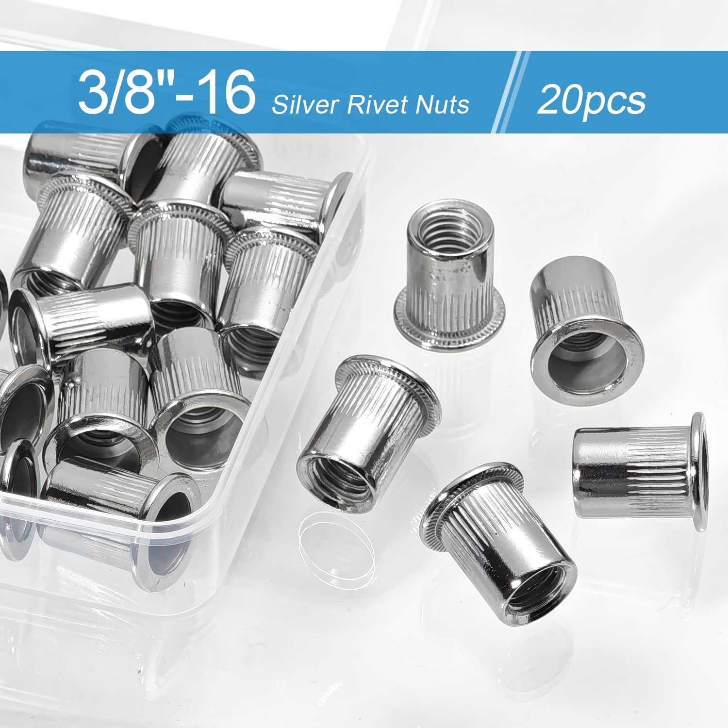 hgudesign 20PCS 3/8"-16UNC Rivet Nuts 304 Stainless Steel Rivets ...