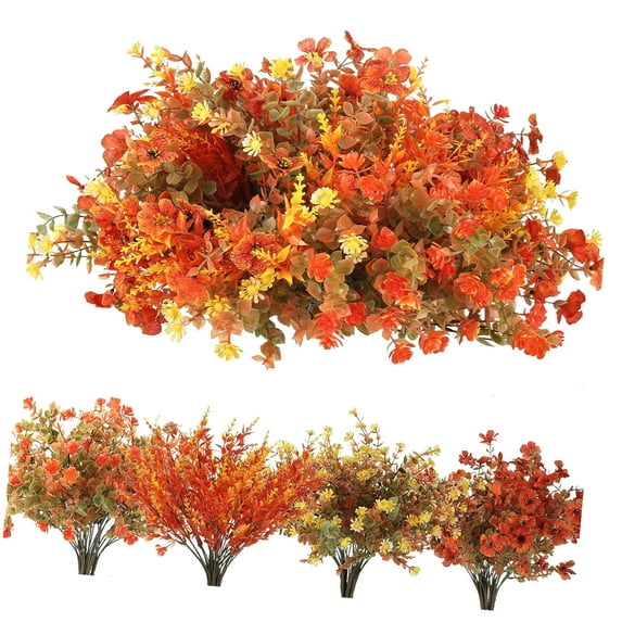 hgudesign 20Pcs Artificial Fall Leaves, Fake Autumn for Thanksgiving ...