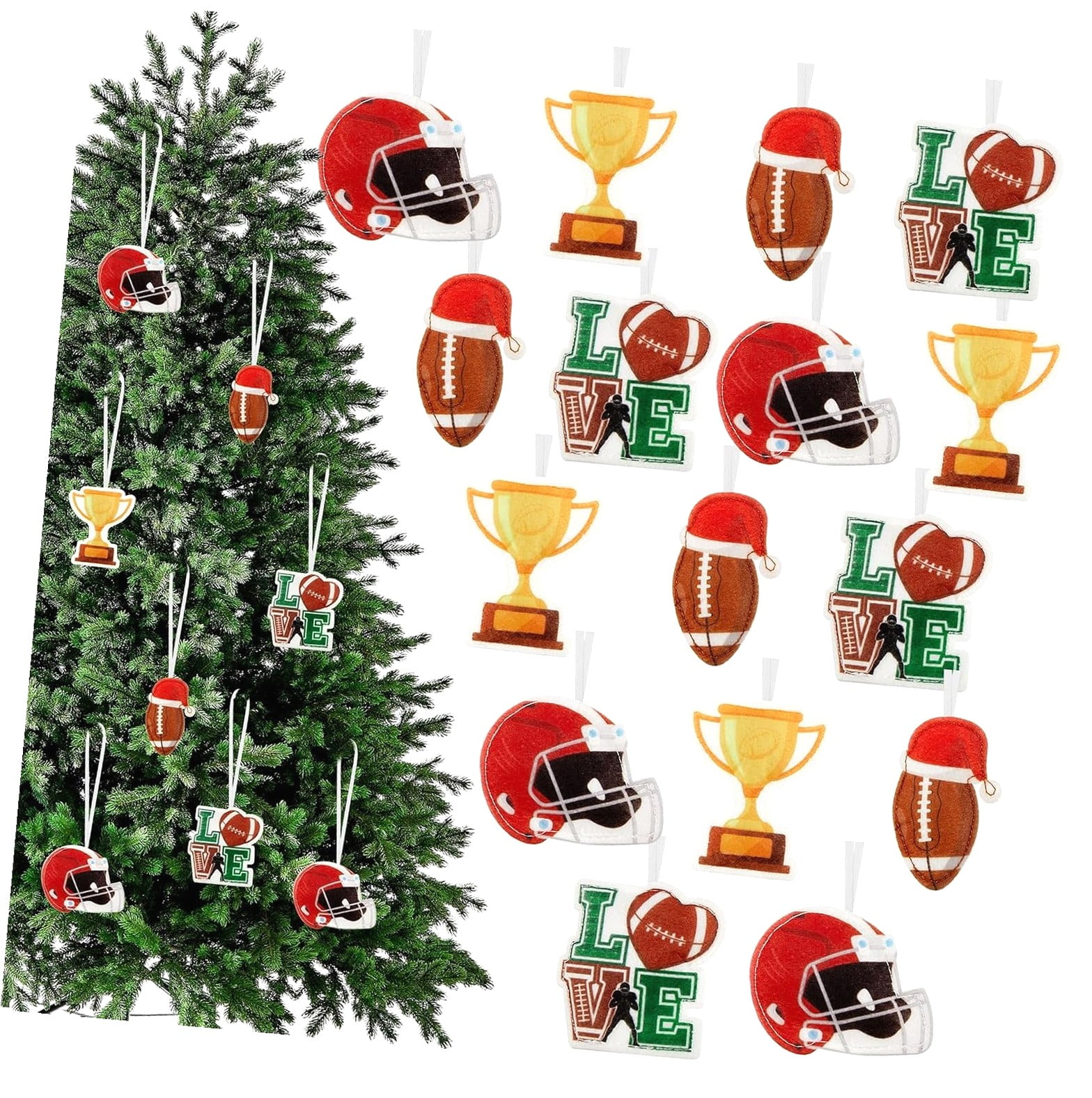 hgudesign 24 Pcs Christmas Felt Hanging Tree Ornaments 3D Hanging ...