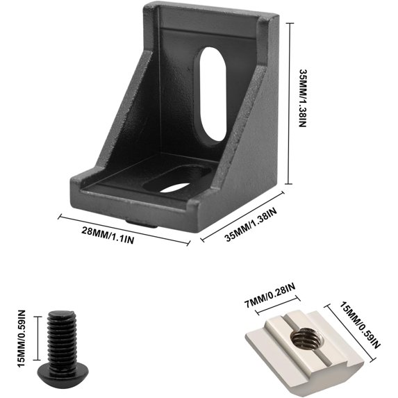 hgudesign 24-piece 3030 Aluminum Extrusion Corner Bracket Set with ...