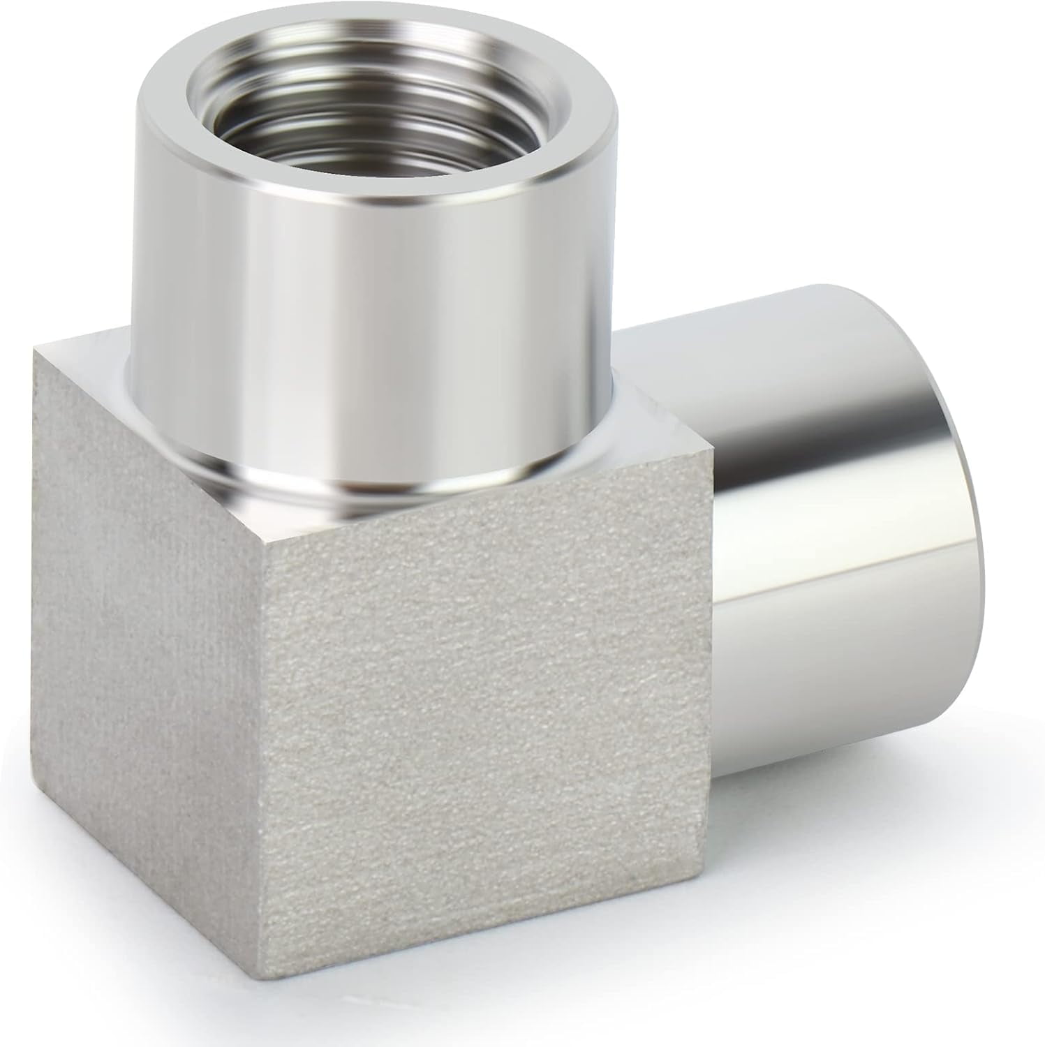 hgudesign 2PCS 304 Stainless Steel Square 90 Degree Barstock Street Elbow, 1/2 Inch NPT Female ...