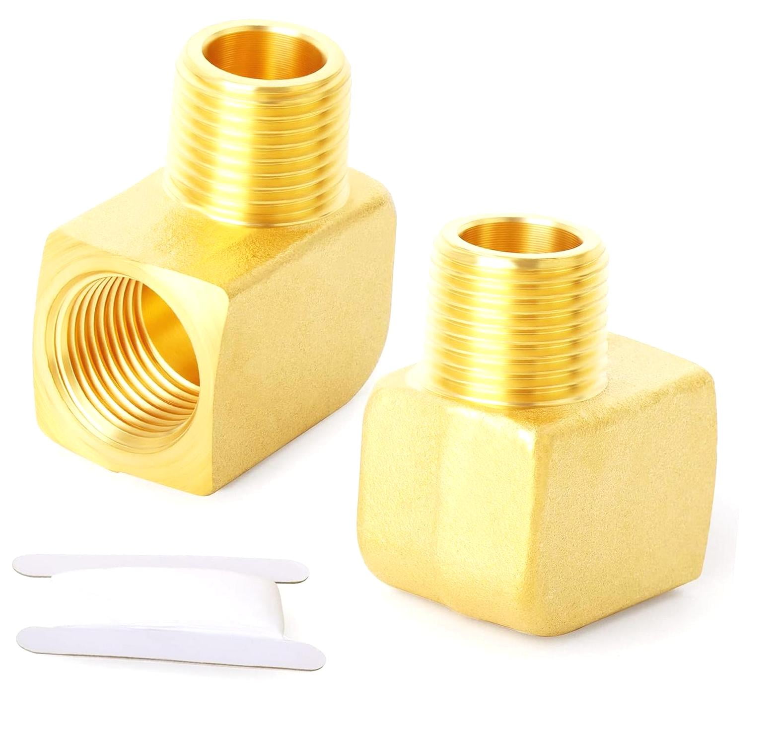 hgudesign 2PCS Square 90 Degree Barstock Street Elbow, 3/8 Inch NPT Male Pipe to 3/8 Inch NPT ...