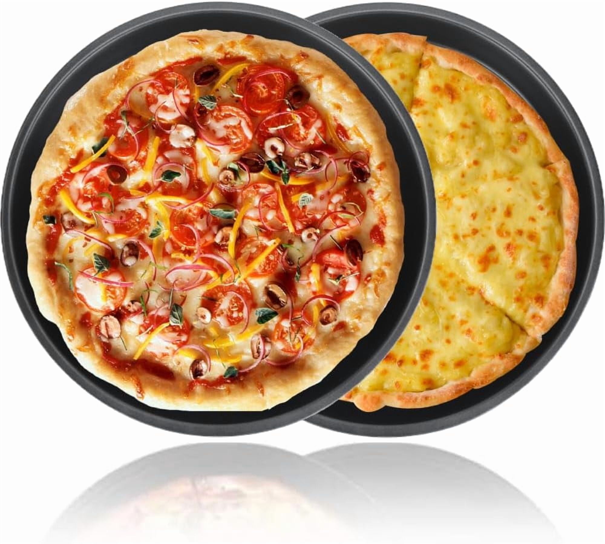 hgudesign 2Pcs Non Stick Pizza Pan, 6in Pizza Tray Deep Thickened ...