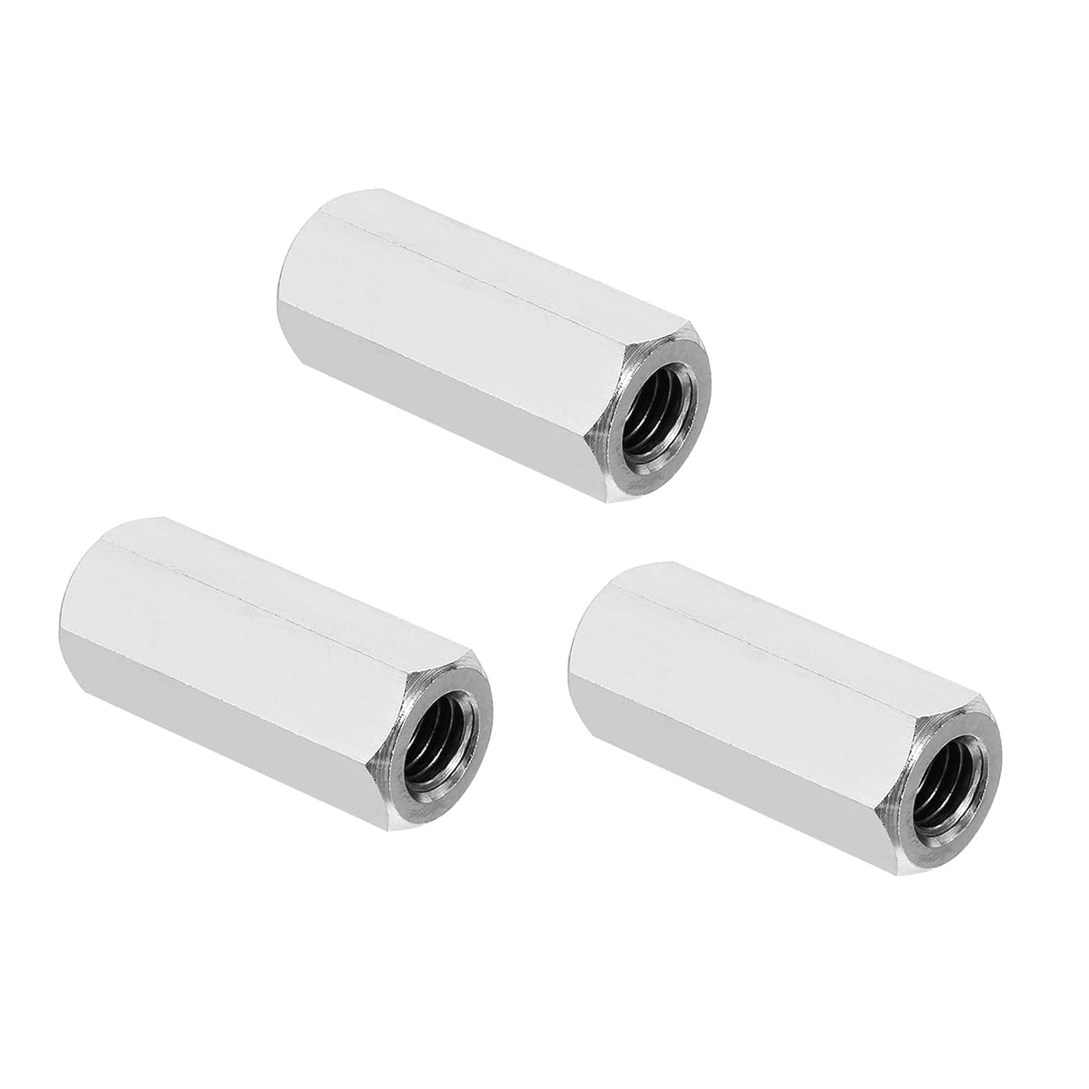 hgudesign 3/8"-16 UNC 304 Stainless Steel Hex Coupling Nuts, 3 Units 2" Long Fully Threaded Rod ...