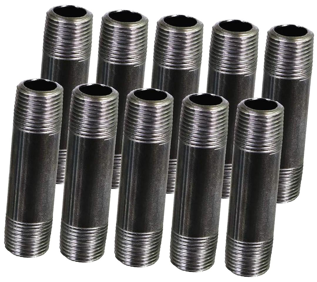 hgudesign 3/8 x 5 Inch Steel Pipe (10-Pack), Industrial Malleable Iron ...