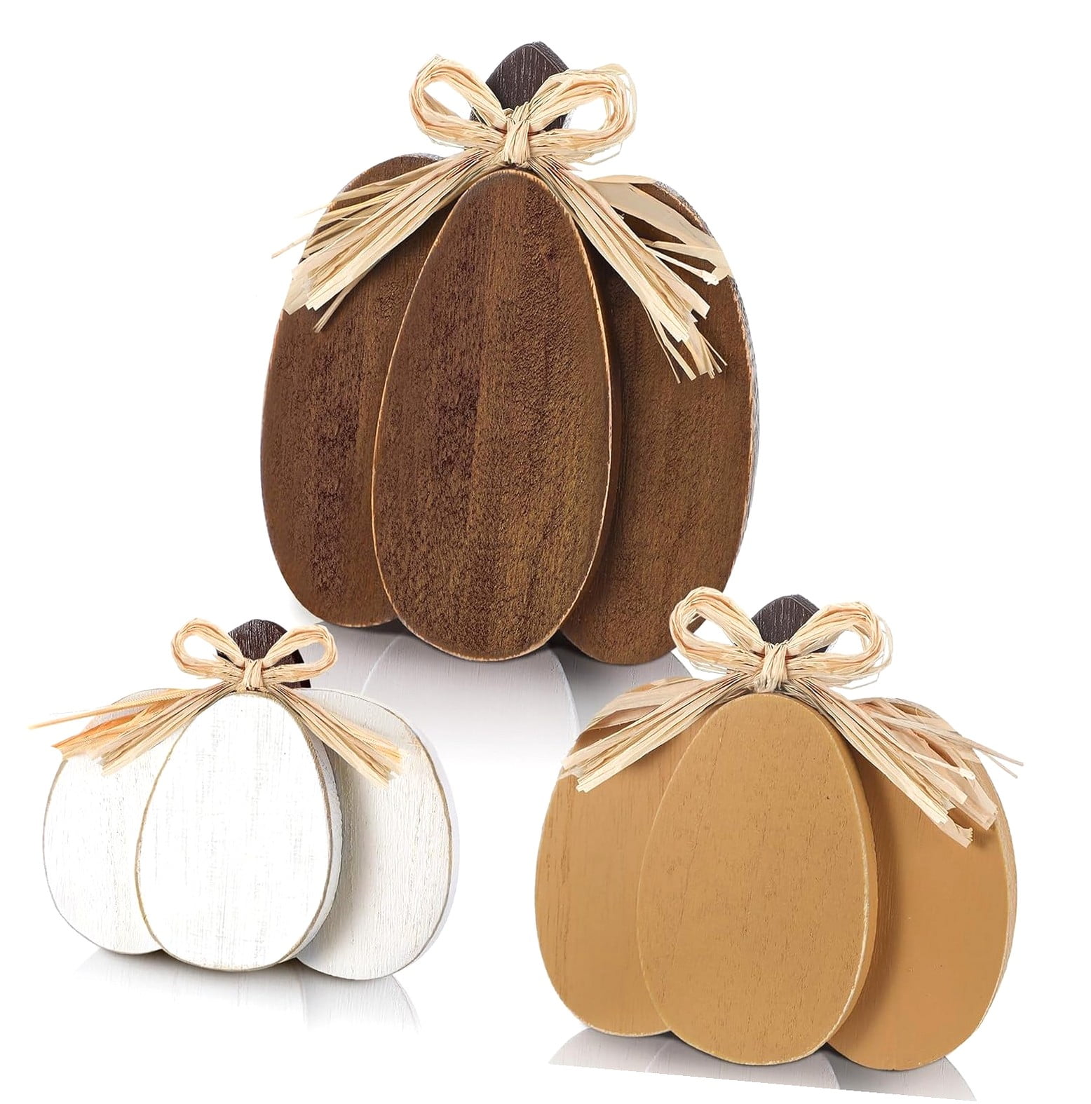 hgudesign 3 Pcs Fall Pumpkin Decor Fall Wooden Signs 3D Pumpkin ...