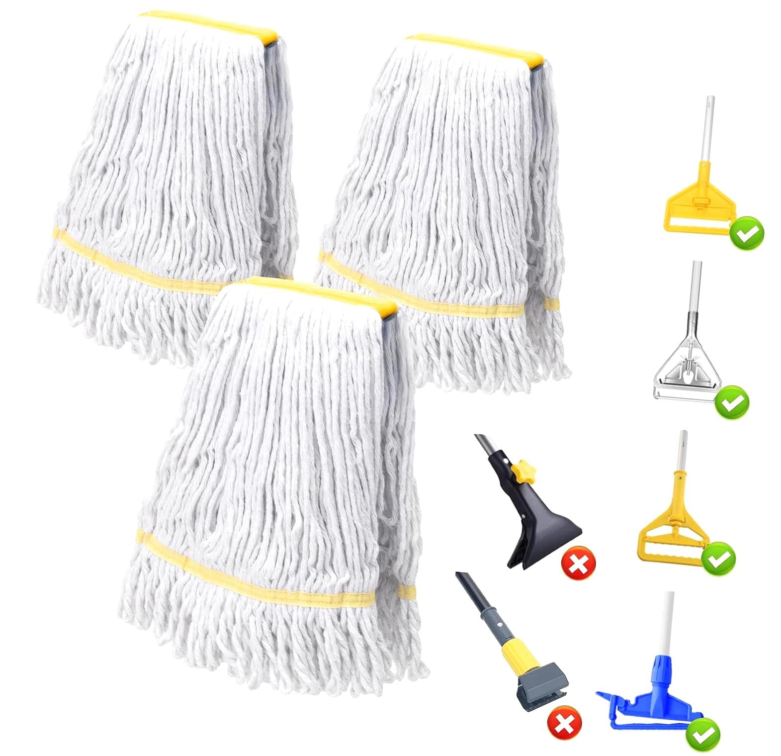 hgudesign 3-Piece Business Mop, Damp Factory Loop Edge String Mop ...