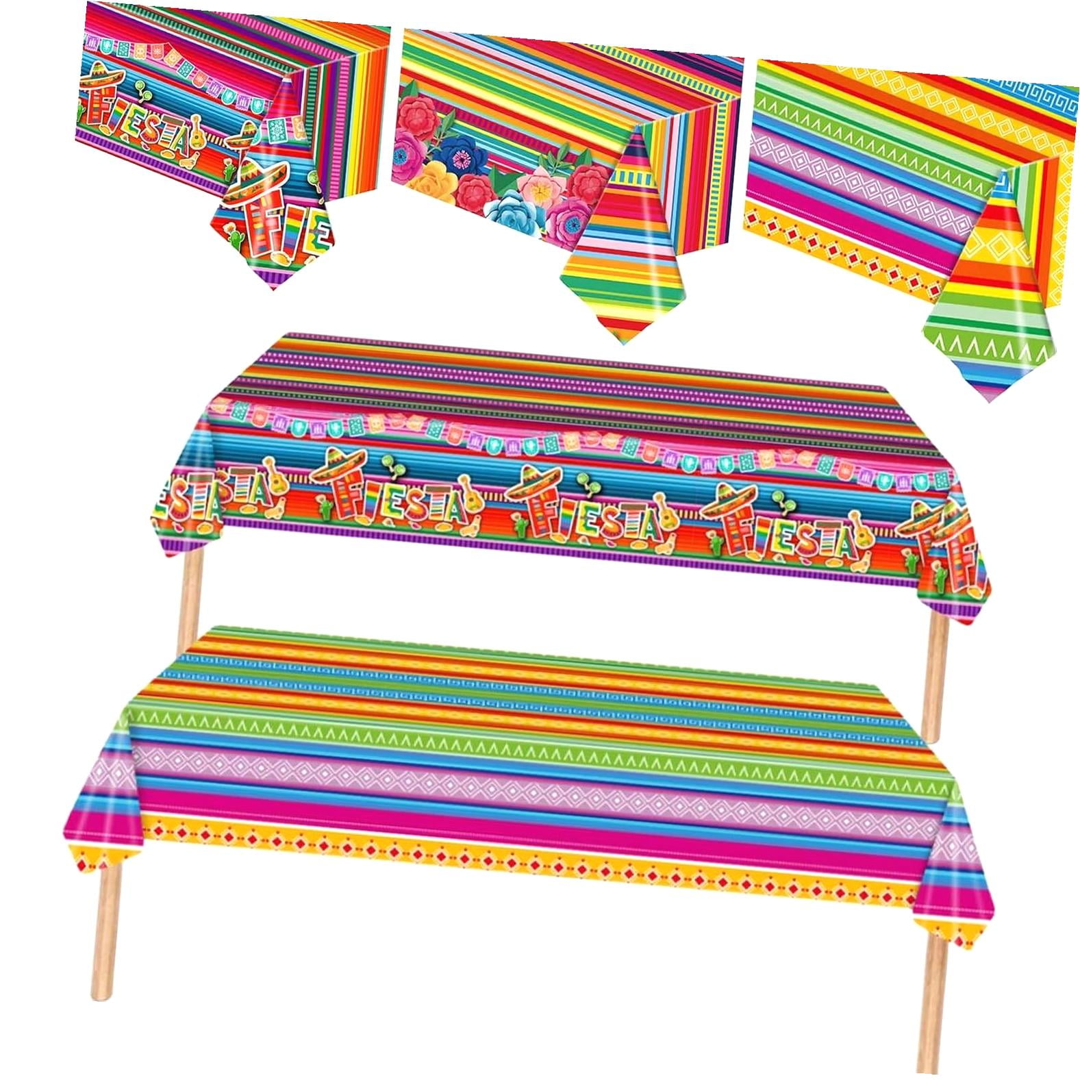 hgudesign 3-Piece Mexican Themed Plastic Table Covers for Cinco de Mayo ...