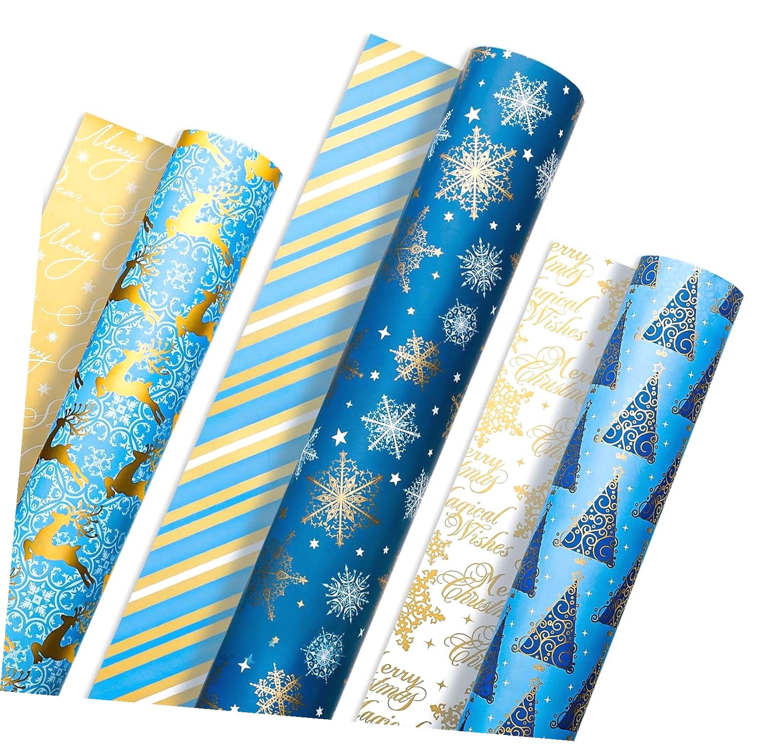 hgudesign 3-Roll Christmas Paper Set - 17 by 120 Inches per Roll - Red ...