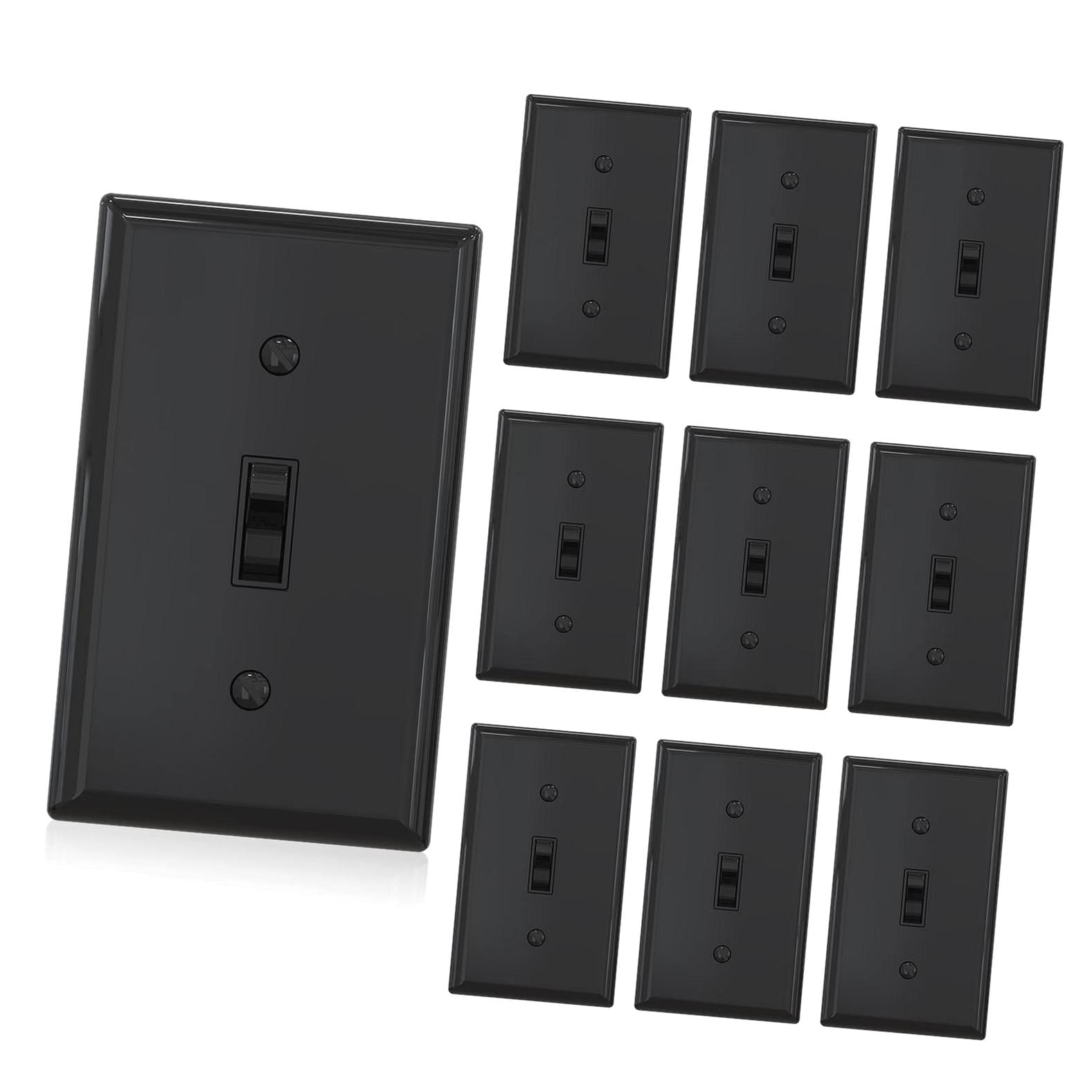hgudesign 3 Way Toggle Light Switch with Plate, 15 Amp, 120 V, Framed ...