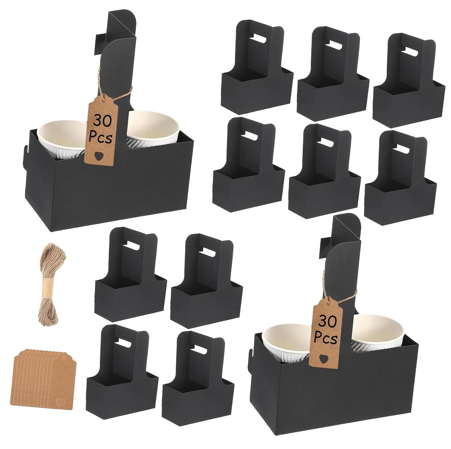 hgudesign 30 Pack 2 Cup Drink with Handle Kraft Paperboard Coffee Cup ...