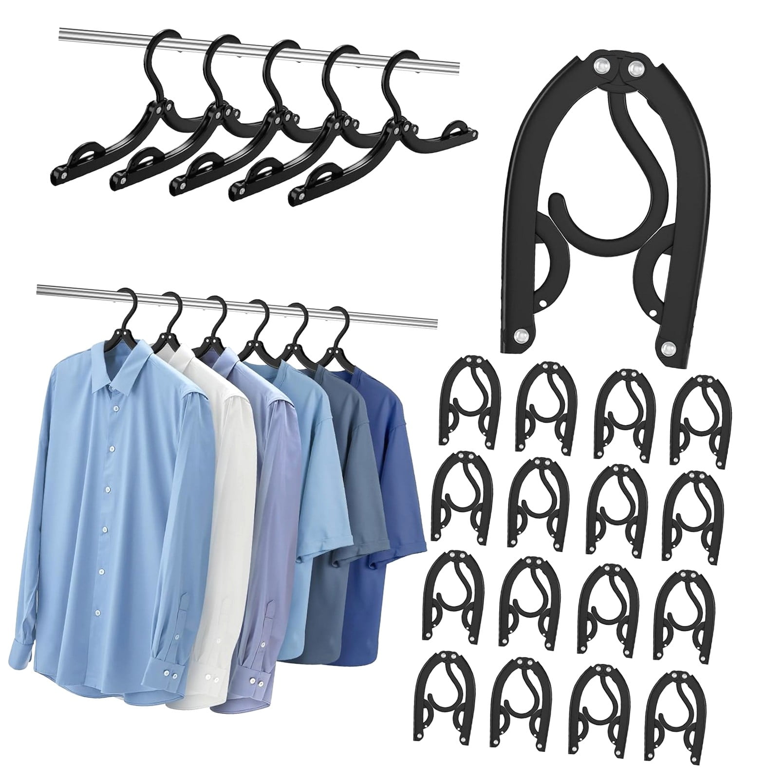 hgudesign 30 Pcs Folding Travel Hangers for Cruise Ship 2025, Plastic ...