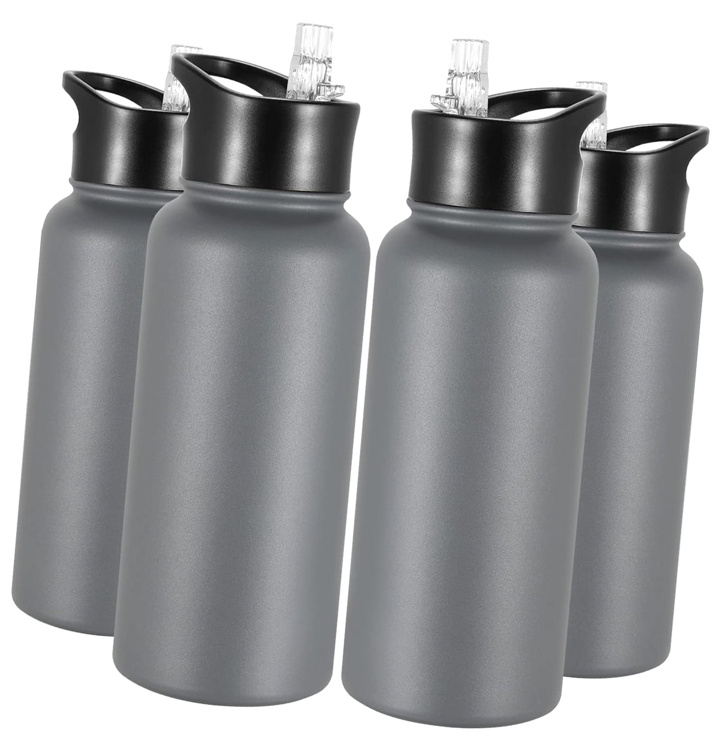 hgudesign 32 oz Insulated Water Bulk 4 Pack, Steel Sports with Lid and ...