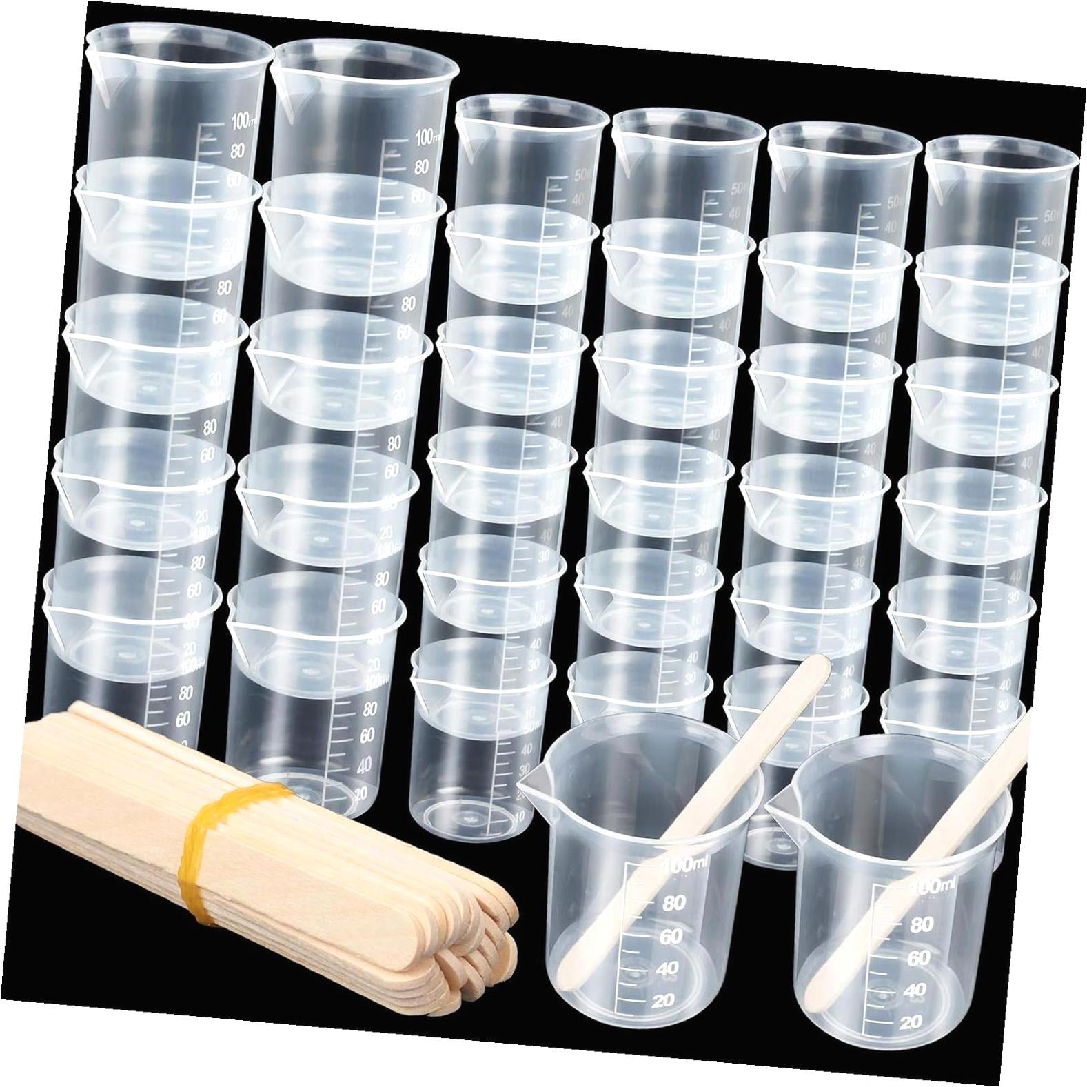 hgudesign 36 PCS Resin Mixing Cups, 12PCS 100ML Plastic Measuring Cups ...