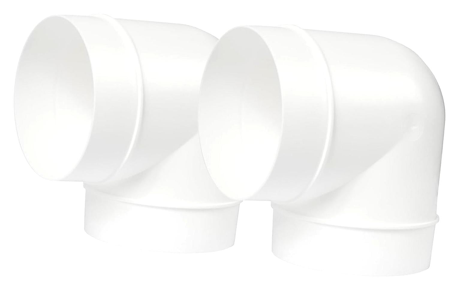 hgudesign 4 Inch Ducting Pipe Connector - 2-Pack - White Plastic 90 ...