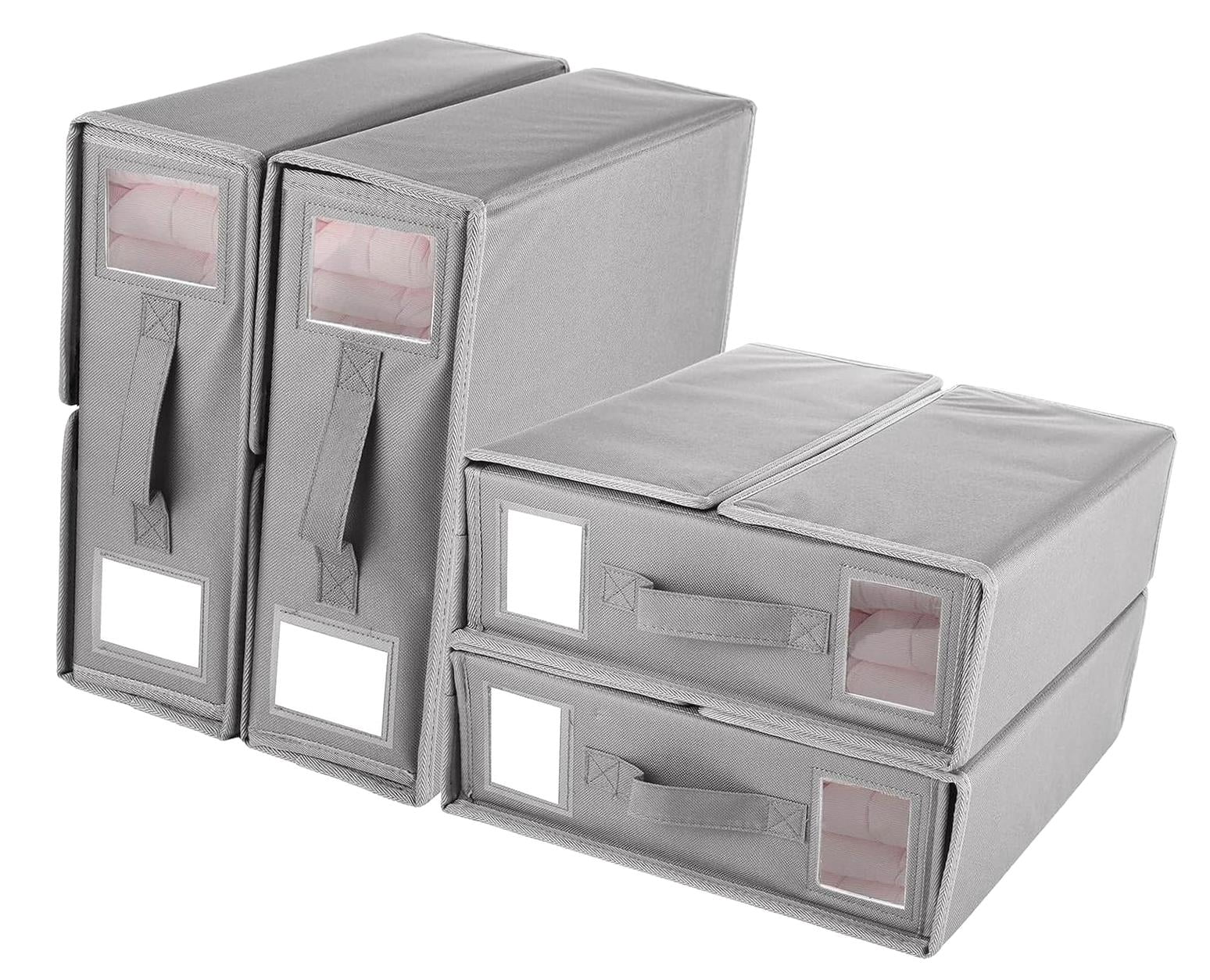 hgudesign 4-Pack Bed Sheet Storage Solutions (Fits & Queen Size ...