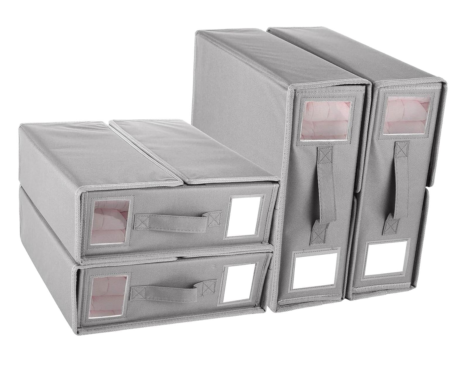 hgudesign 4 Pack Bedding Sheet Organizers, Collapsible Linen Closet ...