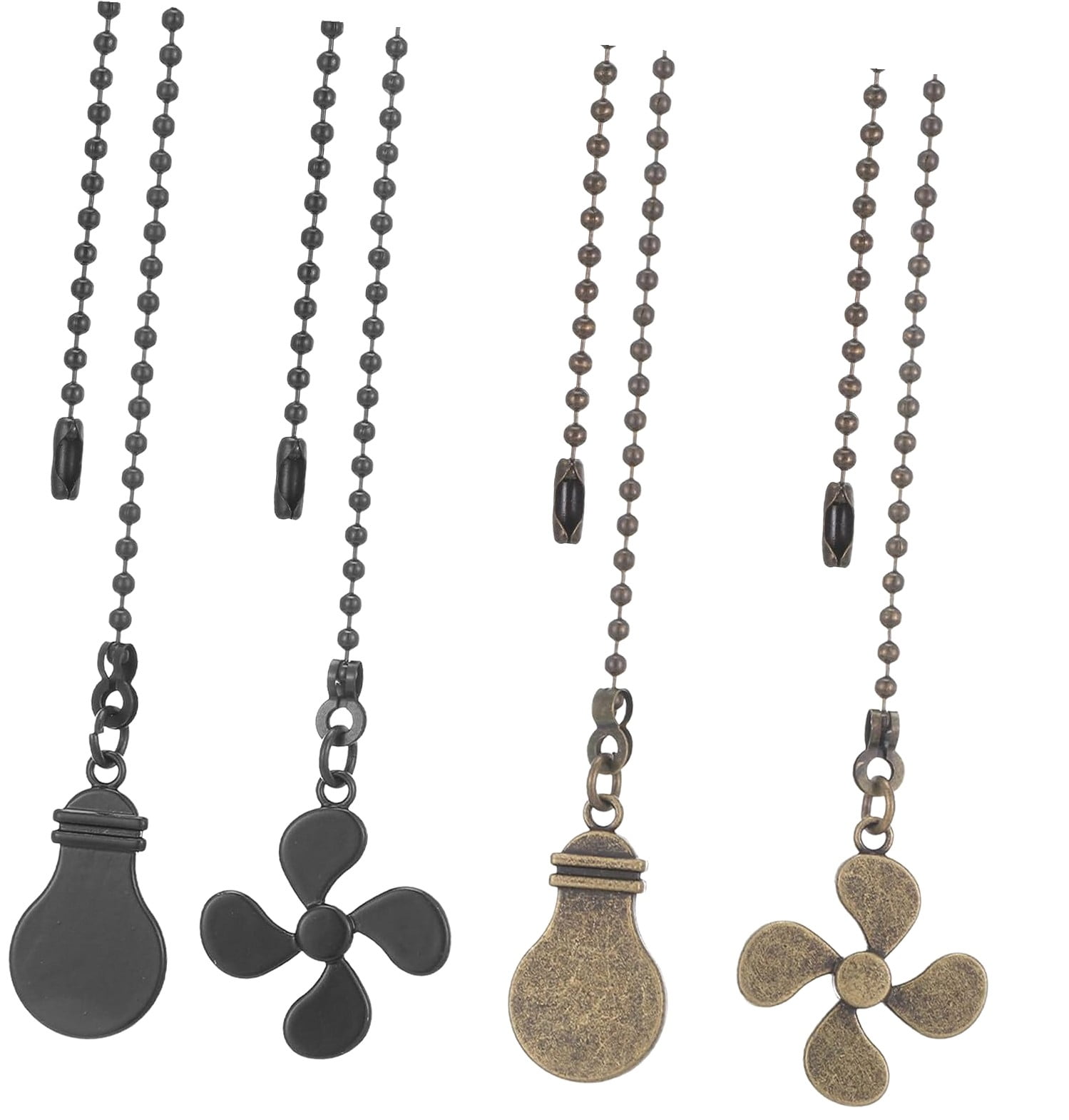 hgudesign 4 Pack Ceiling Fan Pull Chain Extender, 12 Inch Pull Chains ...