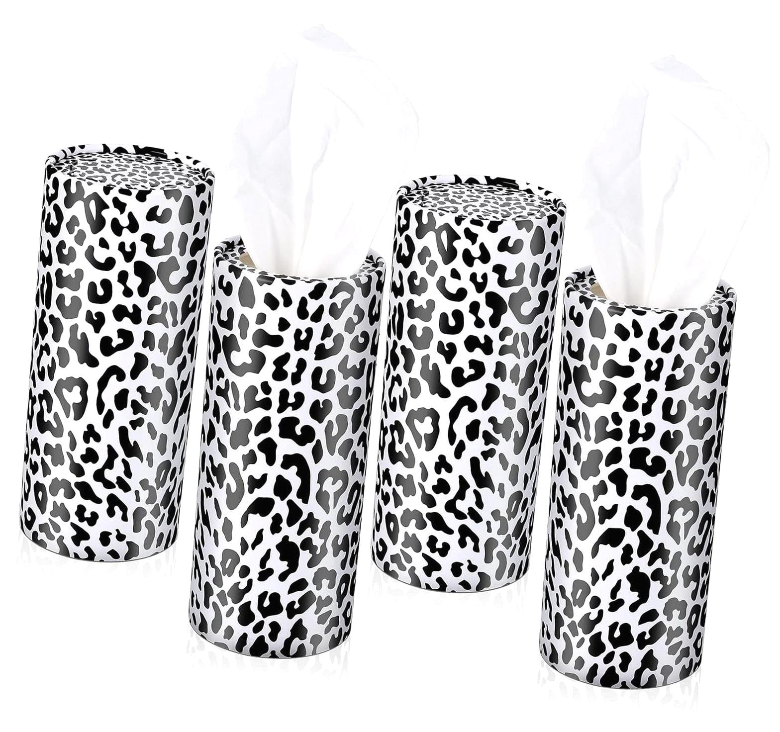 hgudesign 4-Pack Round Tube Car Tissue Boxes with Bulk Facial Tissues ...