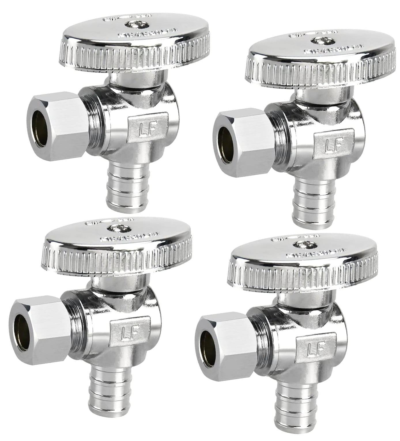 hgudesign 4 Pack Stop Valves, 1/4 Turn Angle Stop Valves, 3/8" OD ...