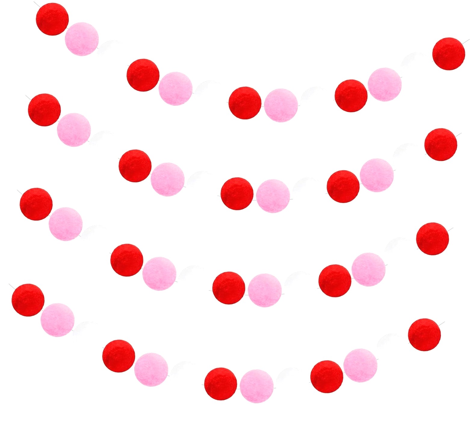 hgudesign 4 Pcs Pom Poms Garland, 6Ft Long 30 Balls Felt Garland ...