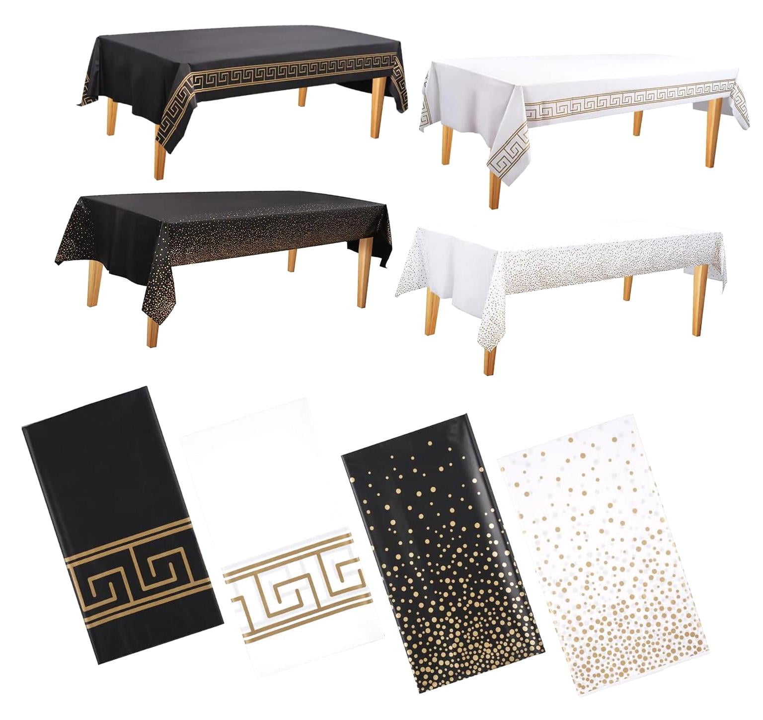 hgudesign 4-Piece & White Tablecloth Set 54"x108" – Heavy-Duty ...