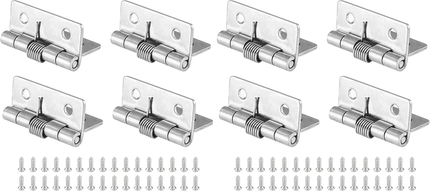 hgudesign 4 Pieces Loaded Hinges for Cabinets, 1.5 Inch Long Steel ...