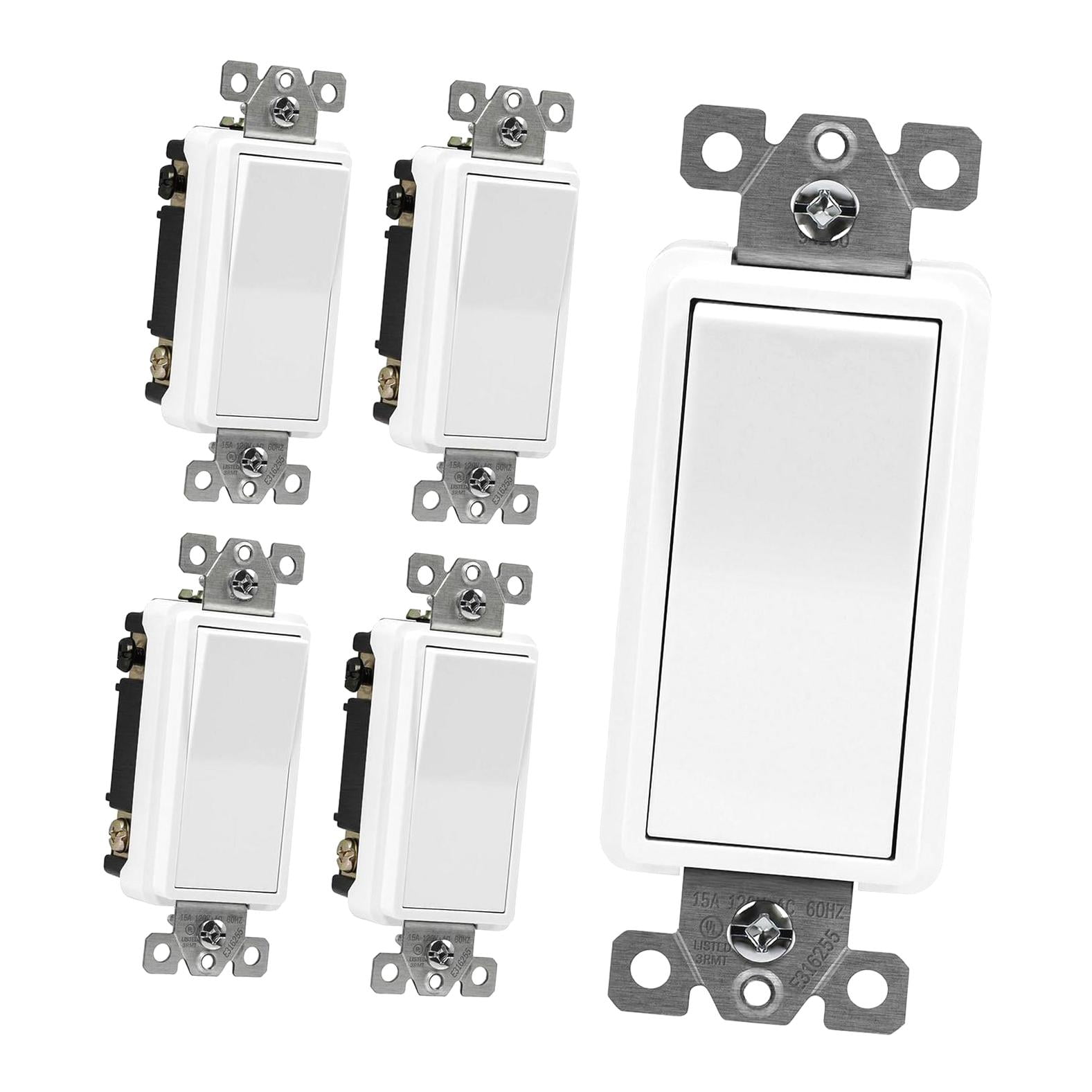 hgudesign 4-Way Decorator Light Switch, Four Way Rocker Switch, Gloss ...