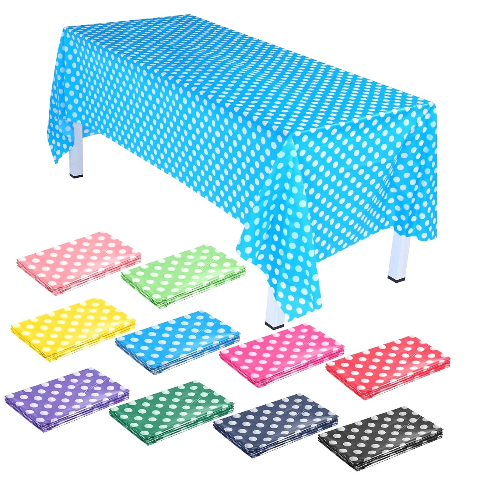 hgudesign 40-Pack 54 x 108 Inch Plastic Tablecloth Bulk Set for 8ft ...