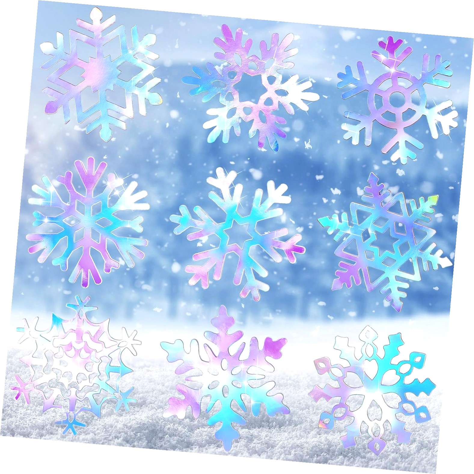 hgudesign 45 Pcs Snowflake Cutouts Winter Bulletin Decorations ...