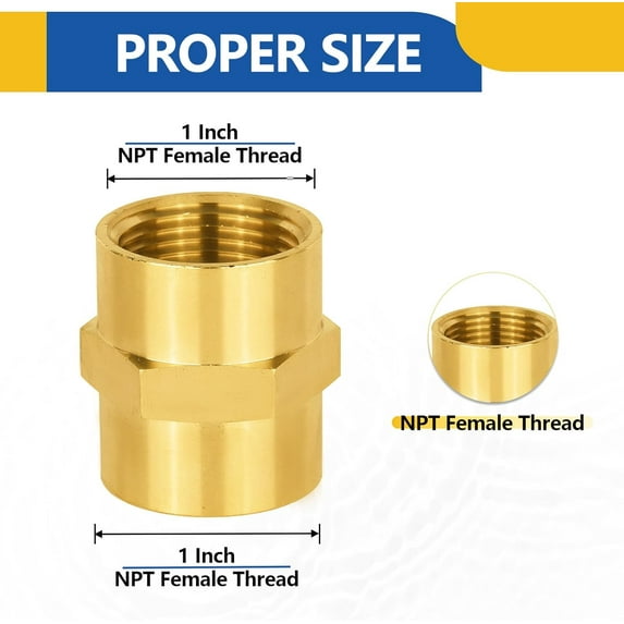 hgudesign 5-PACK Pipe Connectors, 1" NPT Female to 1" NPT Female ...