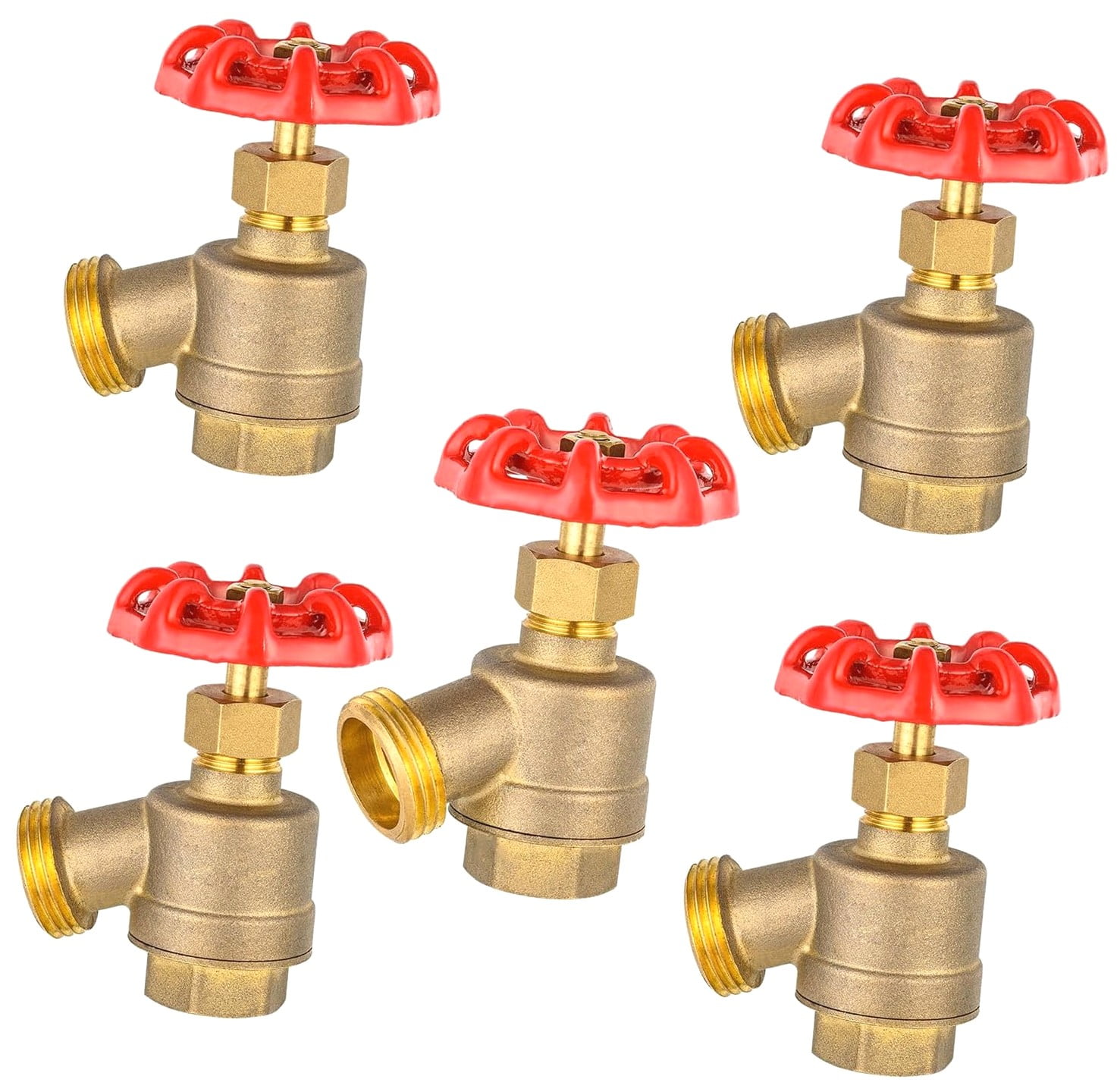hgudesign 5-Pack 3/4 inch FIP 3/4 inch MHT Bent Nose , Multi-Turn, Made ...