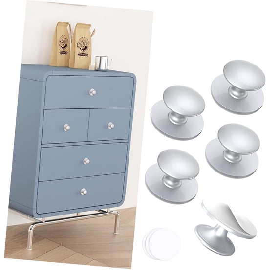 hgudesign 5-Pack Self-Adhesive Cabinet Knobs, No-Drill Self-Stick ...