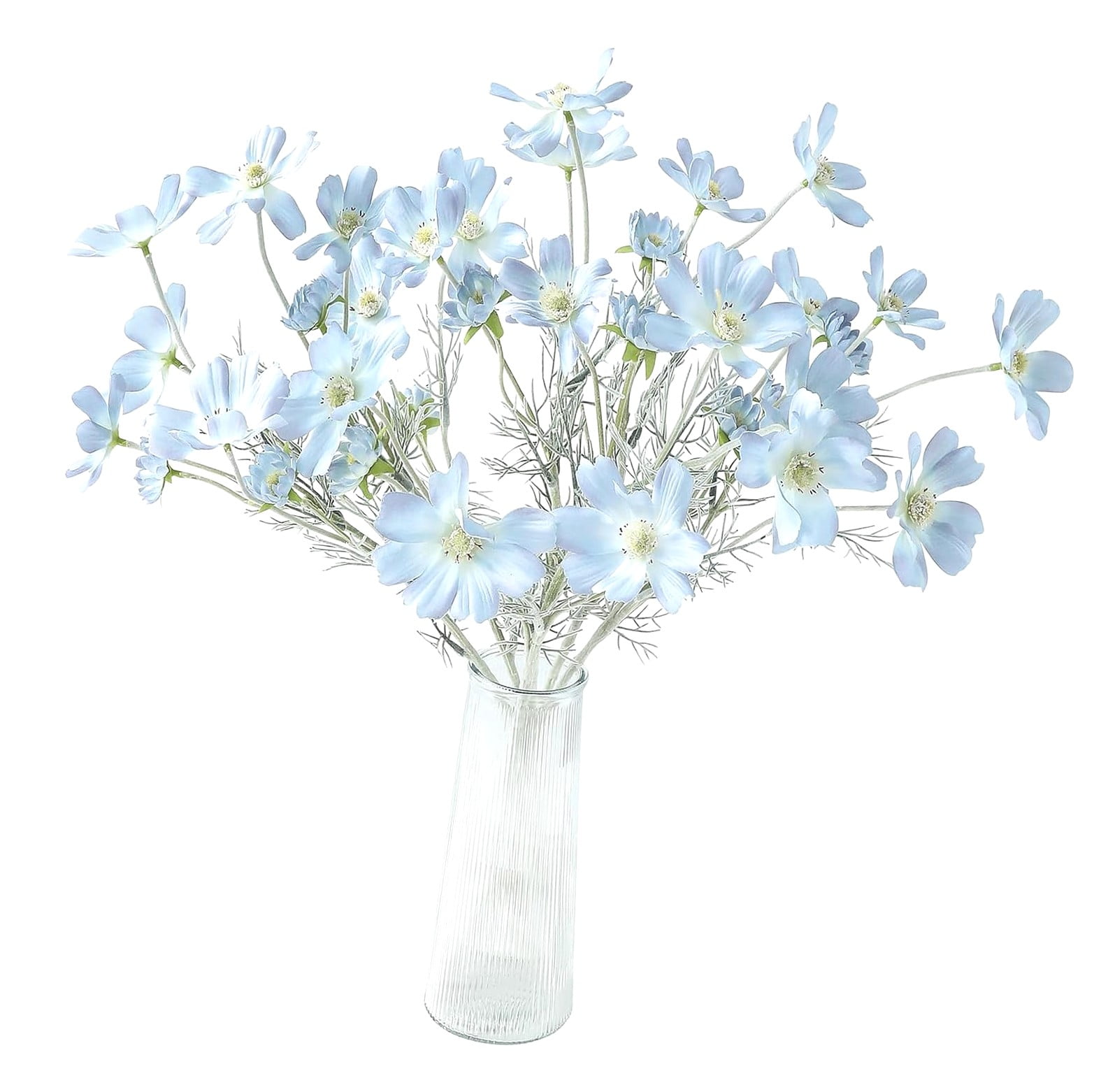 hgudesign 5 Pcs Blue Fake Cosmos Faux Silk for Indoor Decor, Party ...