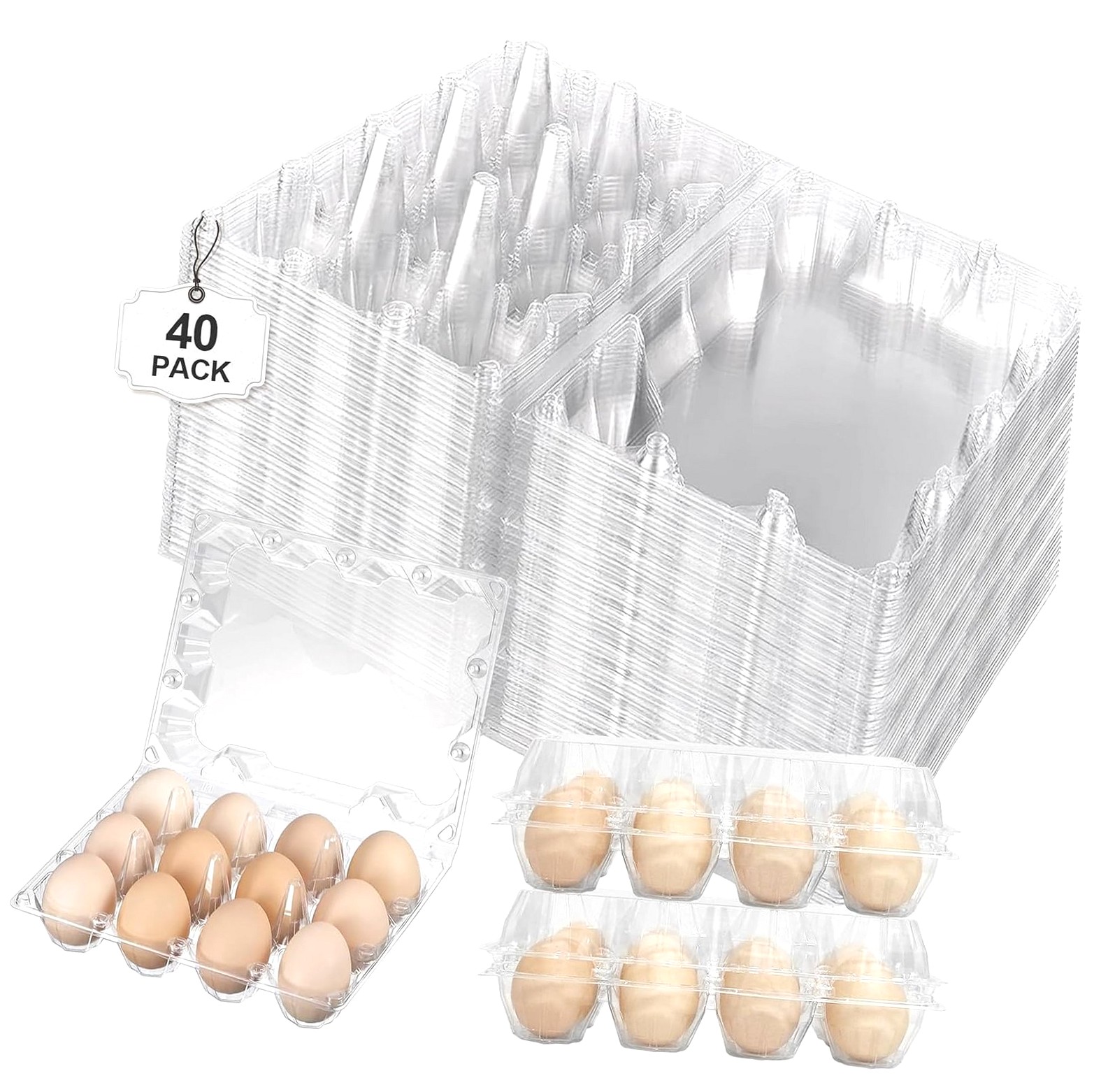 hgudesign 50 Pack Cartons Inexpensive Bulk 12 Count - Holds 1 Dozen ...
