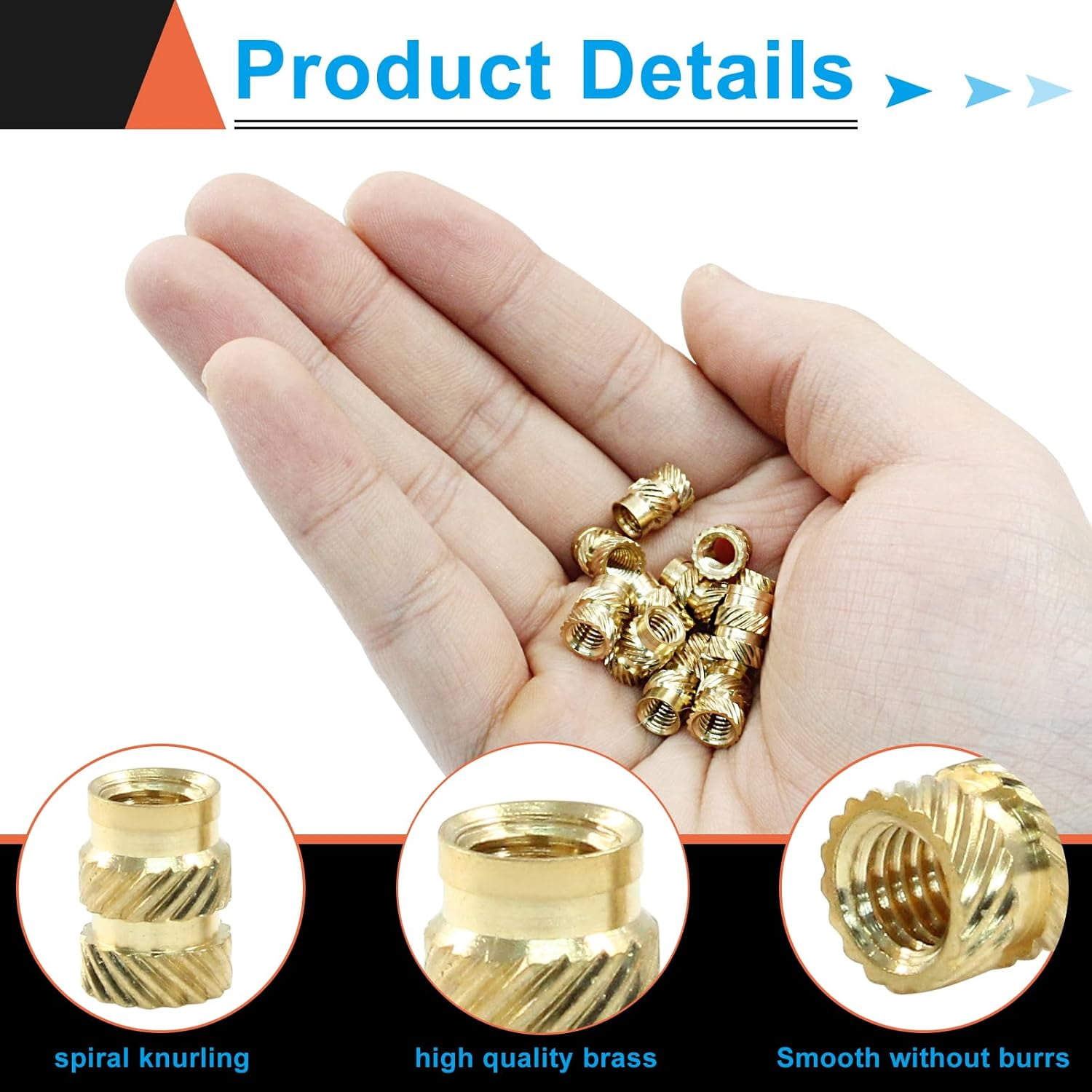 hgudesign 50 Pcs M5 Threaded Inserts, M5x9.5x7 Heat Set Insert for 3D ...