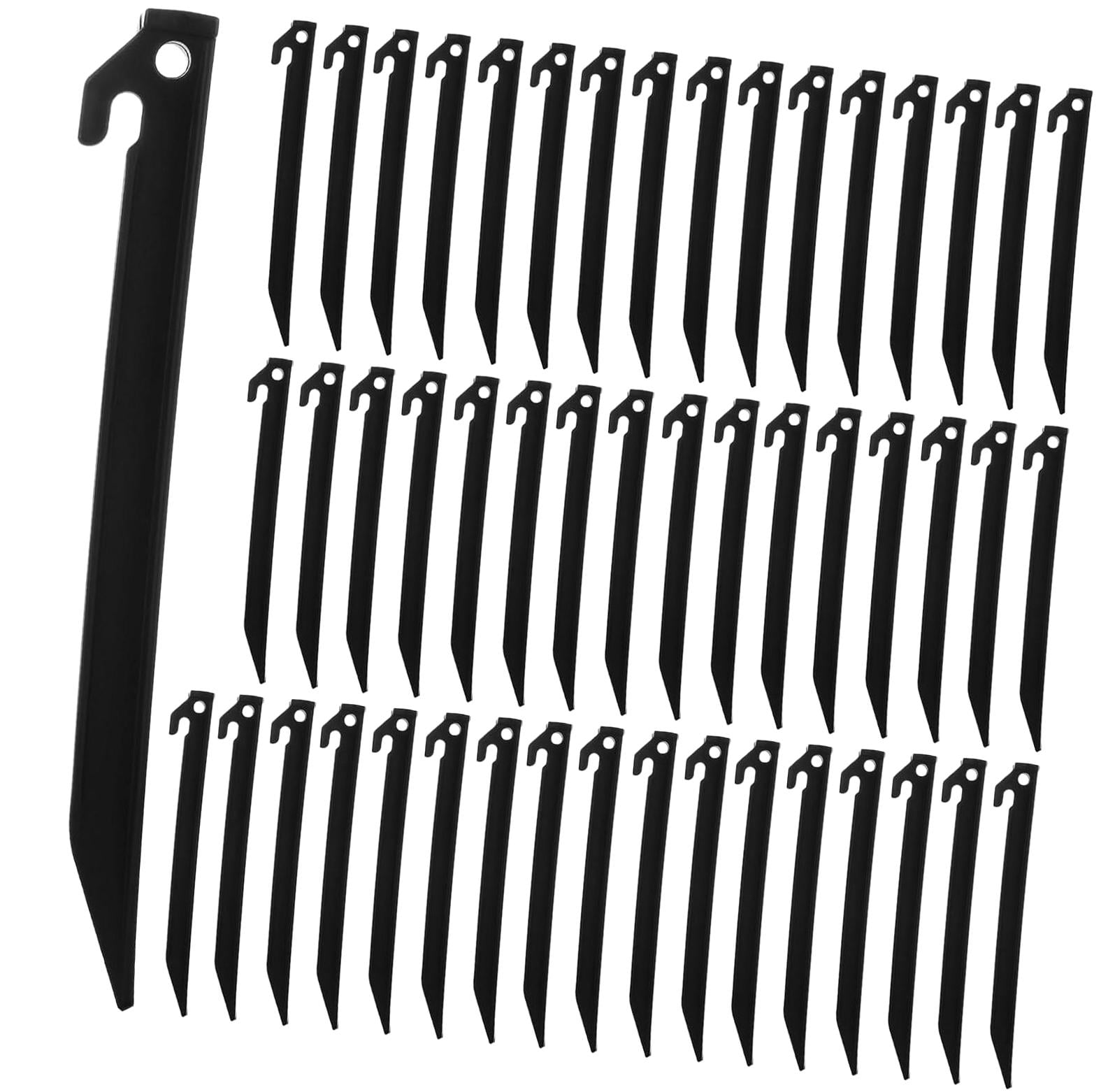 hgudesign 50 Pcs Plastic Tent Stakes 9 Inch Tent Pegs Spike Hook Stakes ...