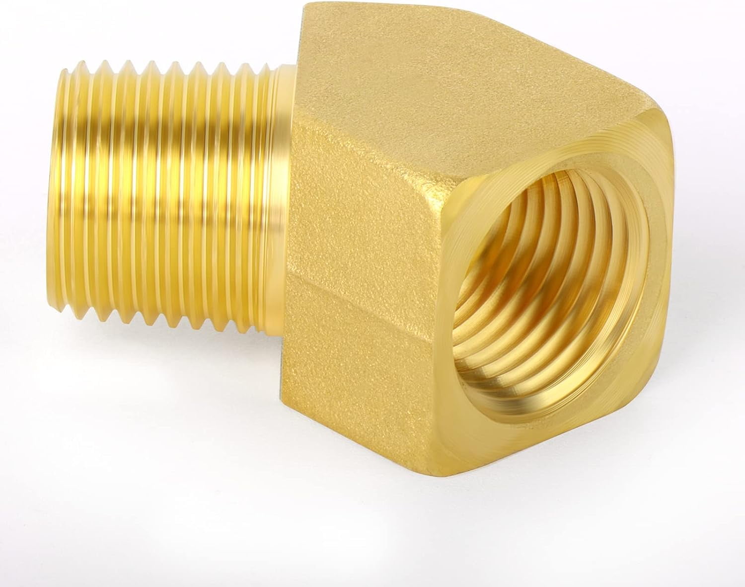 hgudesign 5PCS 45 Degree Barstock Street Elbow, 1/4 Inch NPT Male Pipe to 1/4 Inch NPT Female ...