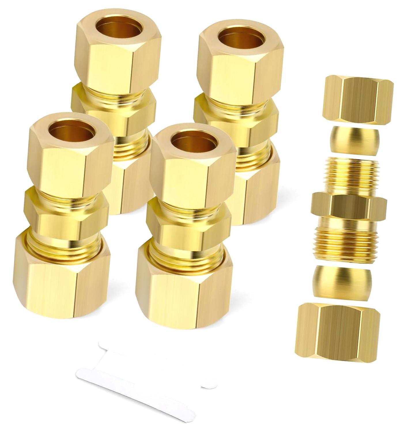 hgudesign 5PCS Compression Tube Pipe Fitting Connector, 6mmx8mm Tube OD Connector - Walmart.com