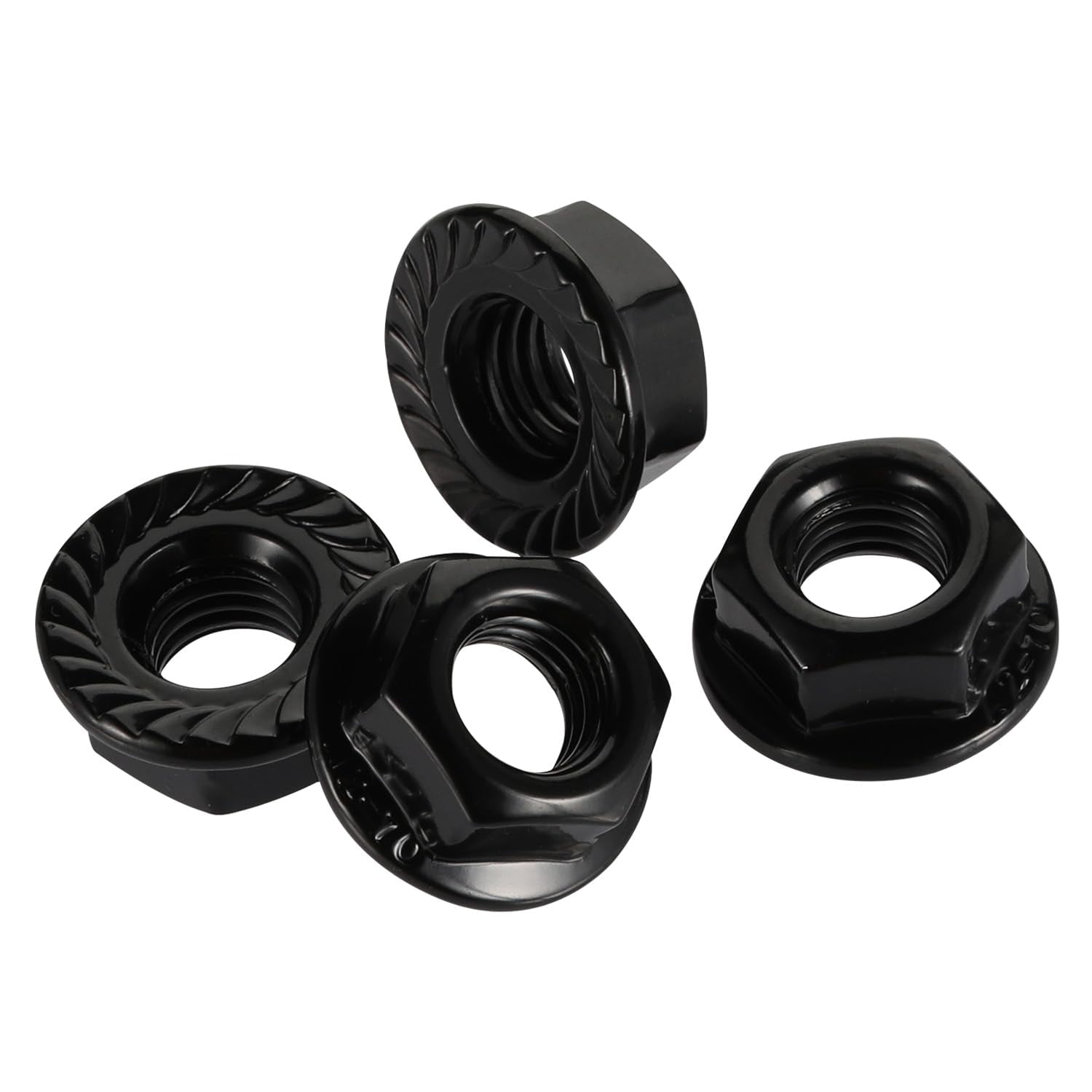 hgudesign #6-32 Serrated Flange Hex Lock Nuts Flanged Locknuts, 304 Stainless Steel 18-8, 50 ...