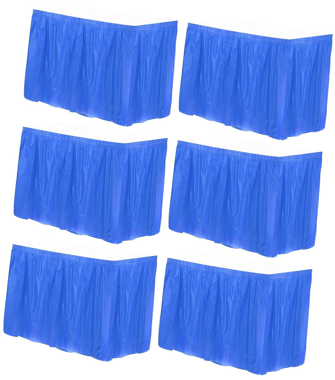 hgudesign 6 Navy Blue Plastic Table Skirts, 29 in x 14 Ft Table Covers ...