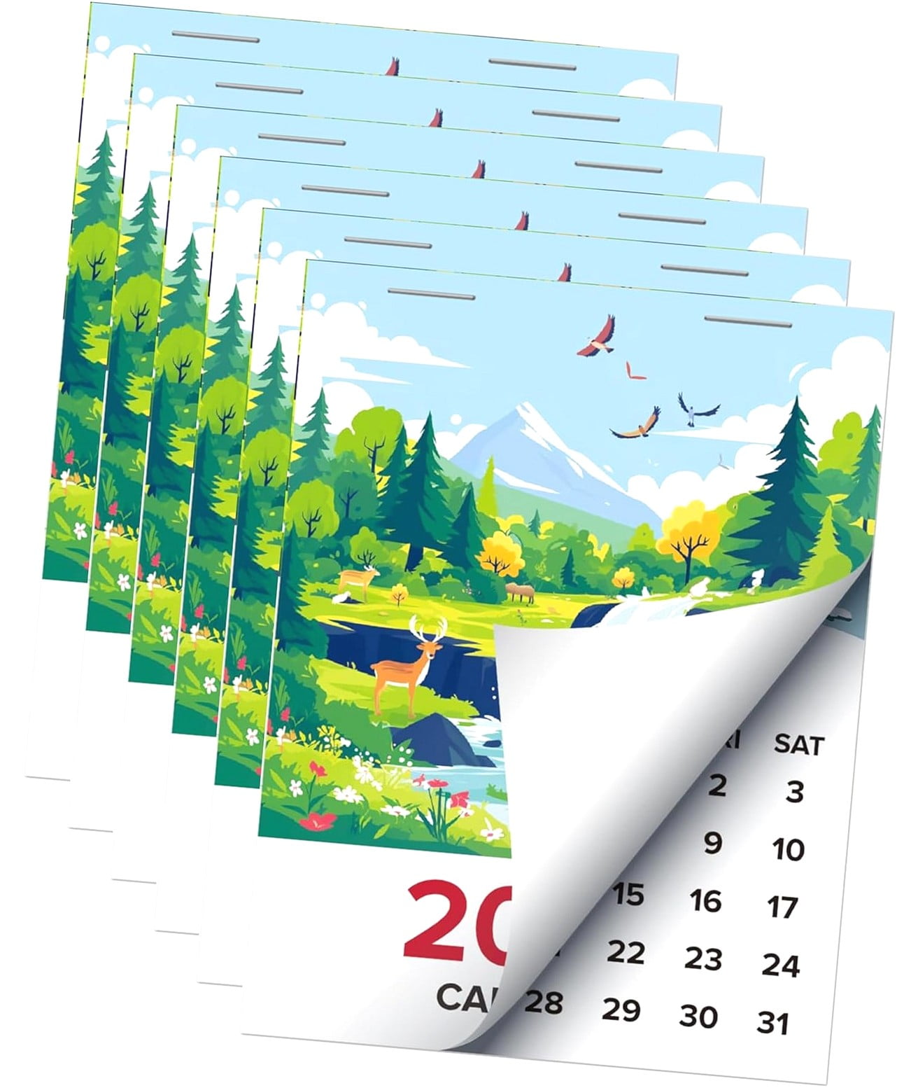 hgudesign 6 PCS Sticky Calendar and Stick Car Calendar Adhesive Small ...