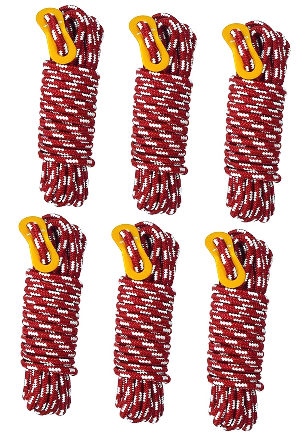 hgudesign 6 Pack 5 mm Guy Lines Ultralight Tent Cords with Aluminum ...