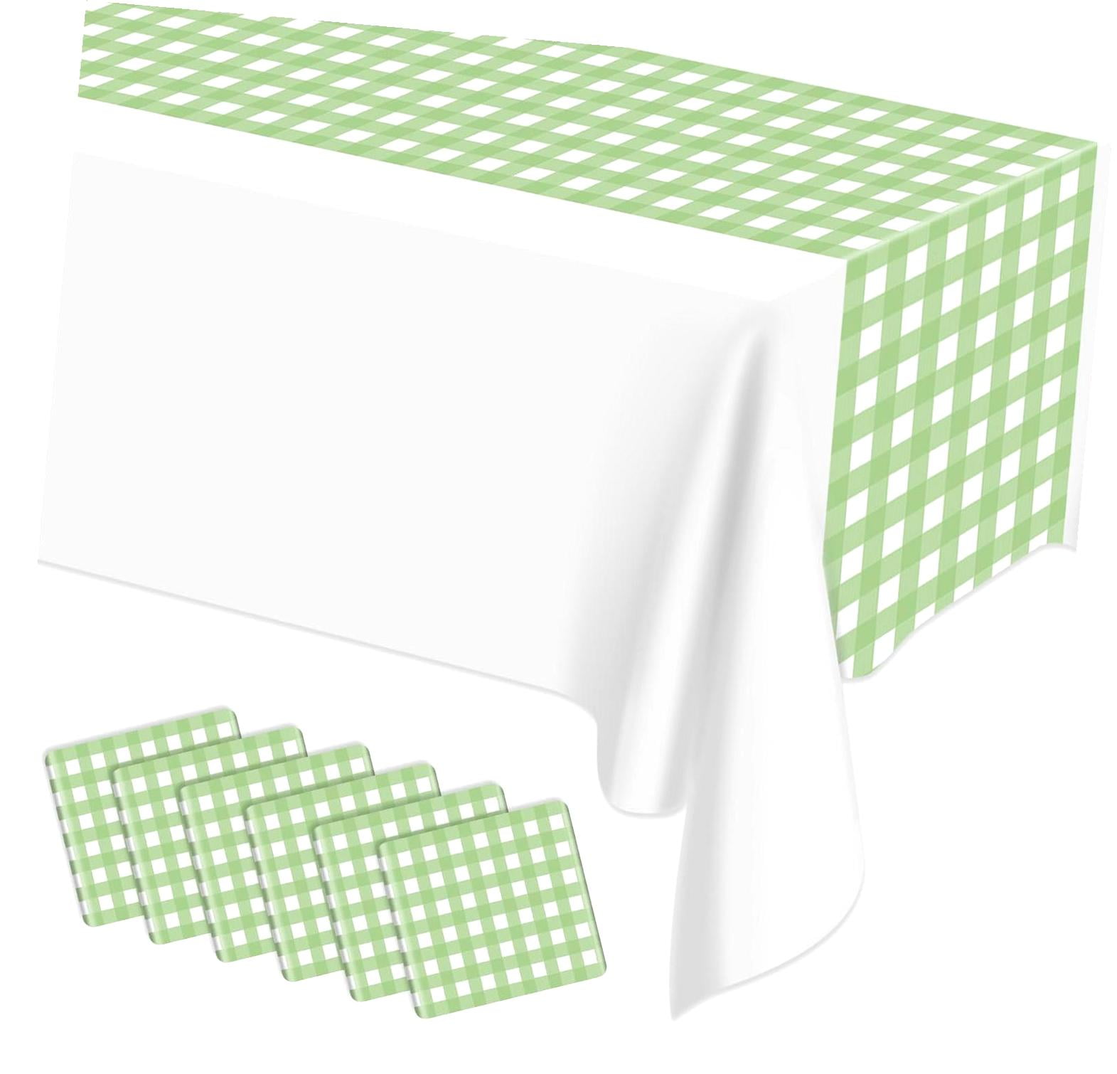 hgudesign 6 Pack Light Gingham Table Runner, Light and White Checkered ...