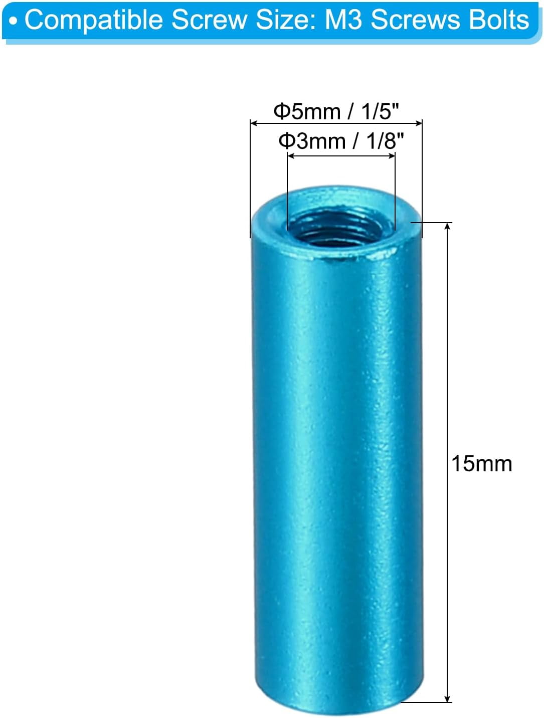 hgudesign 6 Pieces M3 Metal Threaded Standoff Spacer Nuts, Circular ...