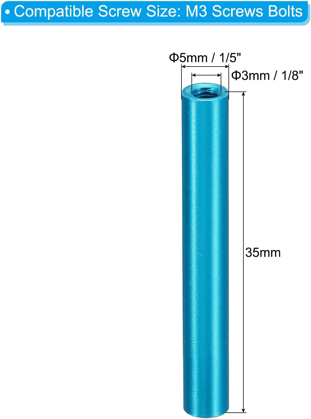 hgudesign 6 Pieces M3 Metal Threaded Standoff Spacer Nuts, Circular ...