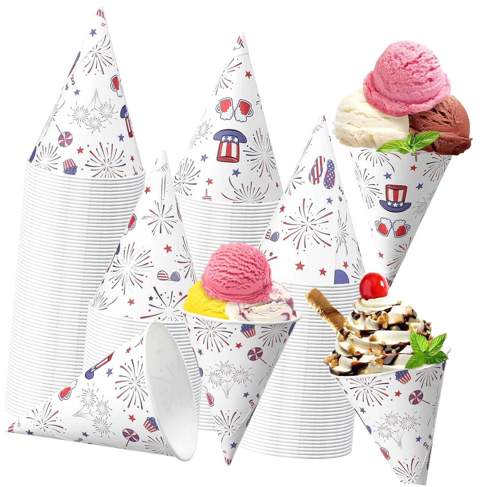 hgudesign 600 Units Patriotic Independence Day Snow Cone Cups 4.5 oz ...